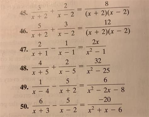Solved Exercises 31 50 Contain Rational Equations With