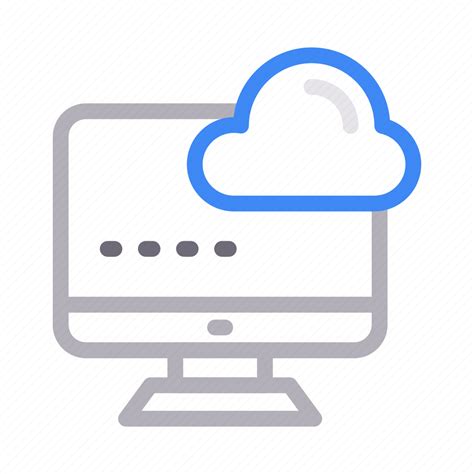 Cloud Database Online Screen Server Icon Download On Iconfinder