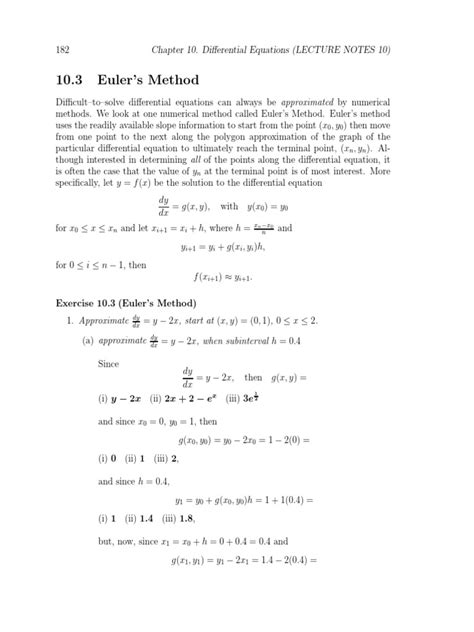 Lecture Notes 10 5 Pdf Equations Ordinary Differential Equation