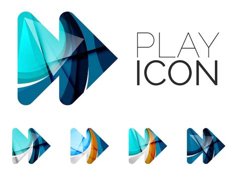Premium Vector Set Of Abstract Next Play Arrow Icon Business Logotype Concepts Clean Modern