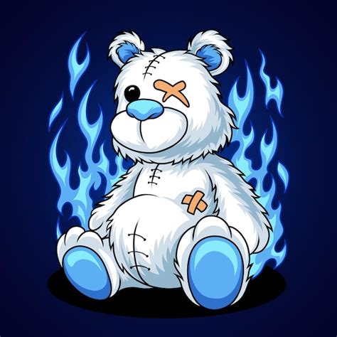 Premium Vector Ice Teddy Bear Doll