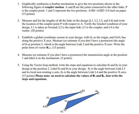Graphically Synthesize A Fourbar Mechanism To Give Chegg