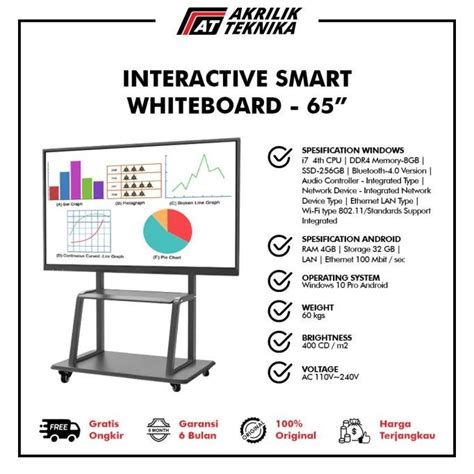 Jual Harga Disc Interactive Whiteboard 65 Inch Dual Os Android Dan Windows Smart Tv Shopee