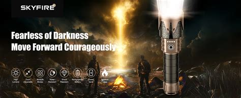 Skyfire Rechargeable Flashlights High Lumens With Ignition Lens5000