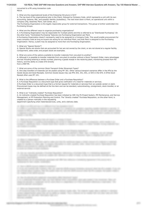 Solution 100 Real Time Sap Mm Interview Questions And Answers Sap Mm