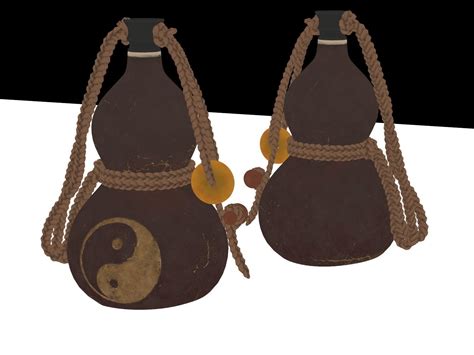 3d Model Flask Hyotan Sake Gourd Vr Ar Low Poly Cgtrader