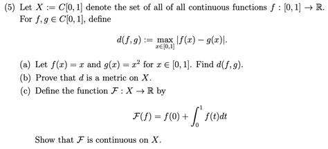 Solved 5 Let X C 0 1 Denote The Set Of All Of All