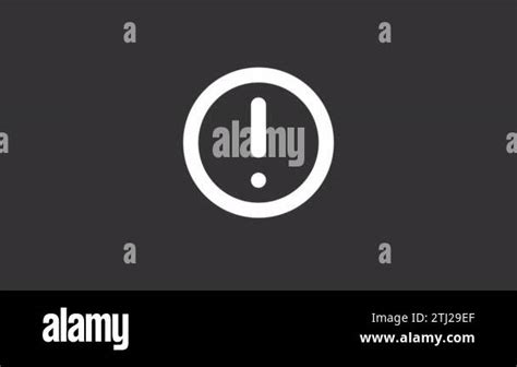 Animated Warning White Line Ui Icon Circular Exclamation Mark Seamless Loop 4k Video With