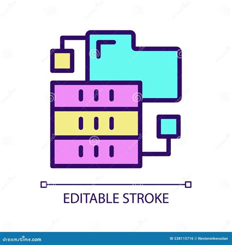 Dataset Virtual Storage RGB Color Pixel Perfect Icon Stock Vector Illustration Of Isolated