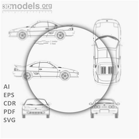 Toyota Mr2 2000 Vector Blueprint