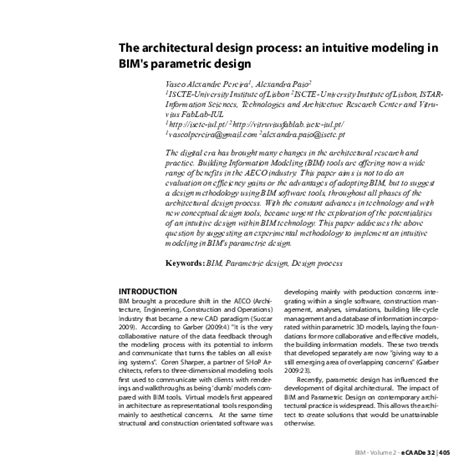 pdf the architectural design process an intuitive modeling in bim s
