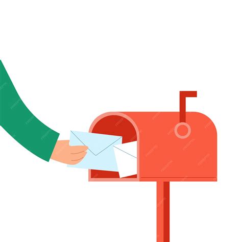 Envío De Una Carta De Buzón Vector Vector Premium