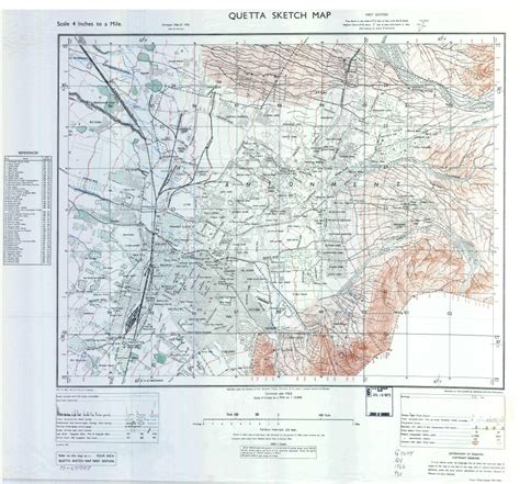 Quetta Sketch Map 1953 Naqoosh E Javidan