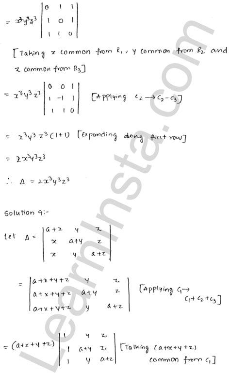 RD Sharma Class Solutions Chapter Determinants Ex
