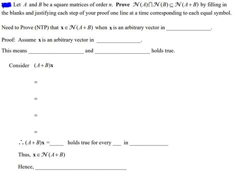 Solved Let A And B Be A Square Matrices Of Order N Prove Chegg