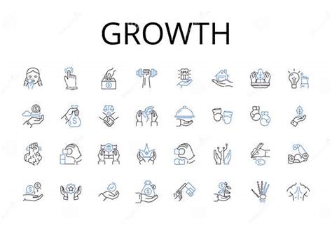Growth Line Icons Collection. Expansion, Development, Progression ...