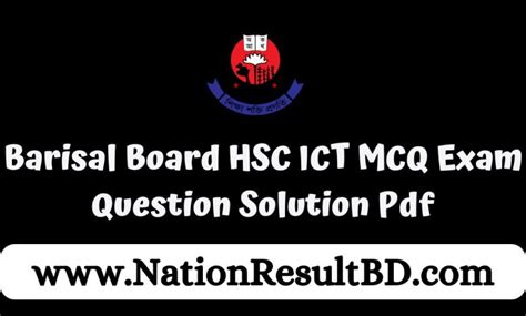 Barisal Board Hsc Ict Mcq Exam Question Solution 2025 Pdf