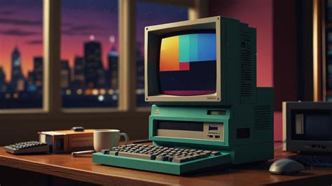 Pixelated 90s Computer Desktop Retro Technology Nostalgic Interface Premium Ai Generated Image