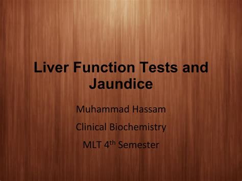 Liver Function Tests And Jaundice With Typespdf