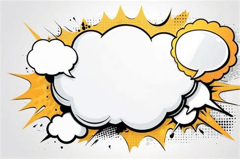 Blank boom comic speech bubble on white background Vector AI generated | Premium AI-generated image
