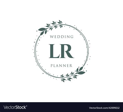 Lr Initials Letter Wedding Monogram Logos Vector Image
