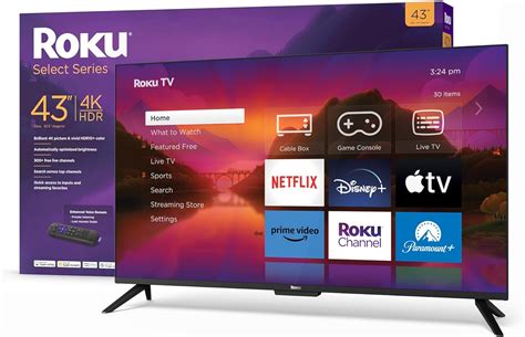 Roku 43 Select Series 4k Hdr Smart Rokutv With Enhanced