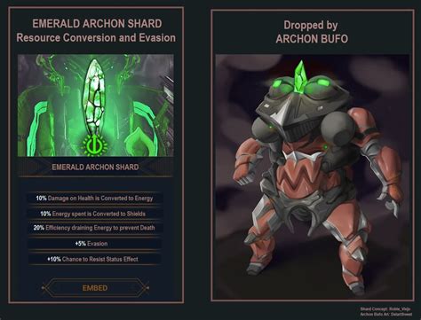 emerald archon shard dropped by archon bufo fan concept inspired by