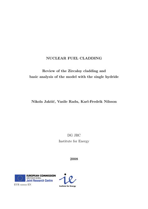 Pdf Nuclear Fuel Cladding Review Of The Zircaloy Cladding And Basic