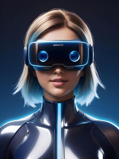 Photorealistic 3d Model Of Futuristic Person In Vr World Premium Ai