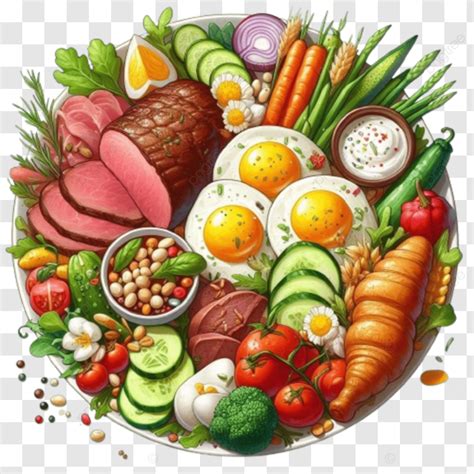 접시에 고기와 계란을 곁들인 샐러드의 3d 사진 샐러드의 3d 사진 접시에 고기와 계란을 얹은 음식 Png 일러스트 및 이미지 에 대한 무료 다운로드 Pngtree