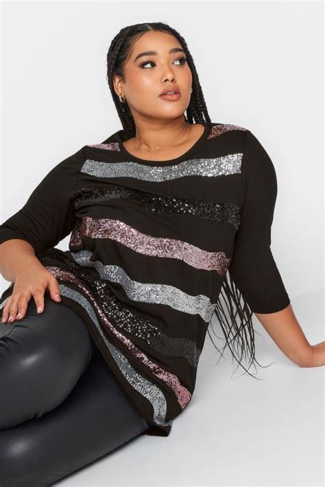 Plus Size Sequin Tops Yours Clothing
