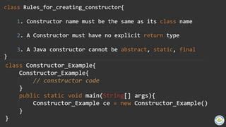 Constructor In Java Object Oriented Programming PPTX Programming Languages Computing