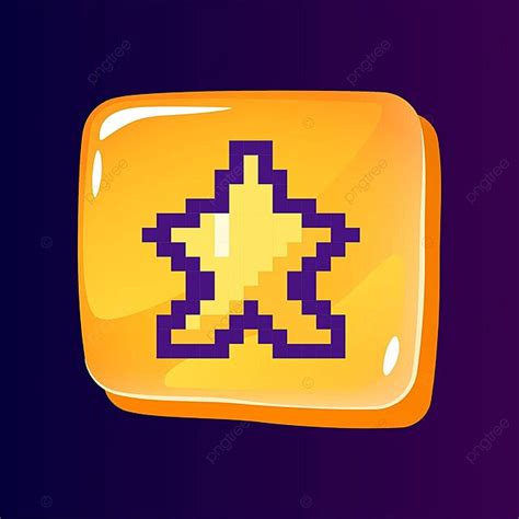 Glossy Ui Button With Pixelated Icon For Rating Vector Rate Arcade Isolated PNG And Vector