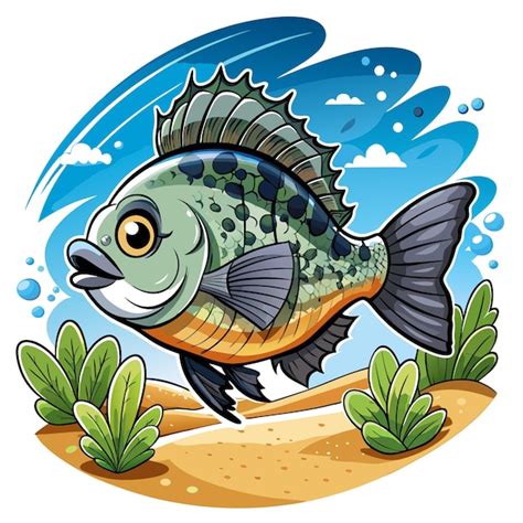 Premium Vector Crappie Fish Active Runs Beach Vector