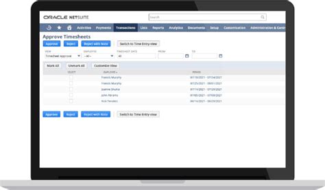 Netsuite Timesheet Management And Time Tracking Software Netsuite