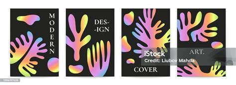 유체 현대 포스터 조류 꽃 추상 네온 잎 패턴 식물 콜라주 벡터의 창조적 인 꽃 요소 3차원 형태에 대한 스톡 벡터 아트 및 기타 이미지 Istock