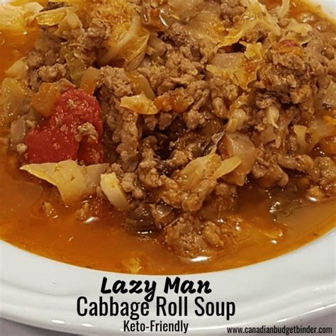 Lazy Man Ground Beef Cabbage Roll Soup Canadian Budget Binder