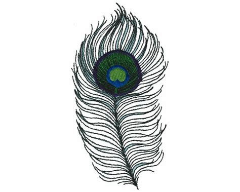 Peacock Feather Machine Embroidery Design Etsy