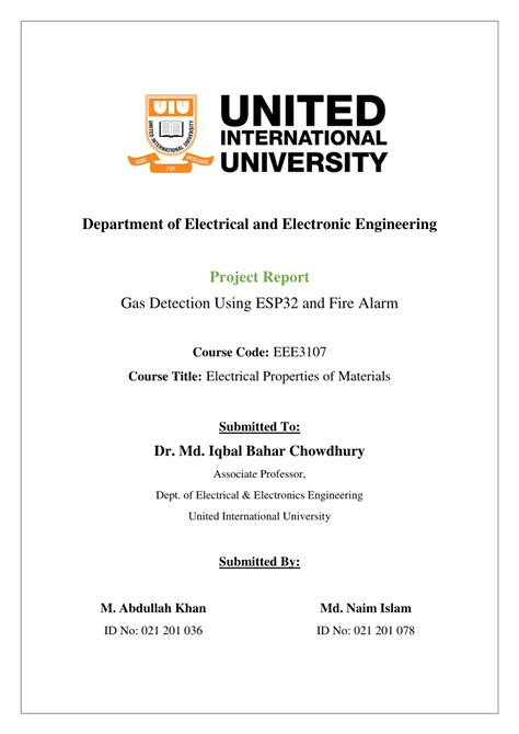 Pdf Gas Detection Using Esp32 And Fire Alarm Project Report