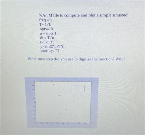 solved an m file to compute and plot a simple sinusoid