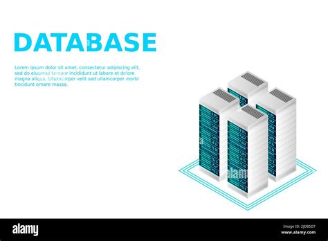 Server Room Isometric Vector Futuristic Technology Of Data Protection And Processing