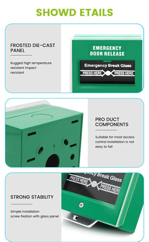 OEM Manufacturer Emergency Break Glass Exit ButtonRed S4A Access Control