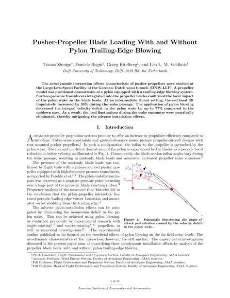 Pdf Pusher Propeller Blade Loading With And Without Pylon Trailing Edge Blowing