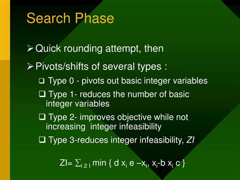 ppt pivot and shift a mixed integer programming heuristic