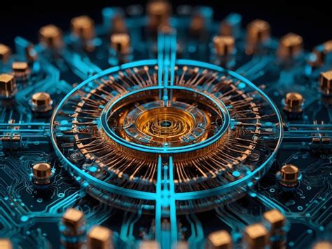 futuristic quantum computing circuitry premium ai generated image