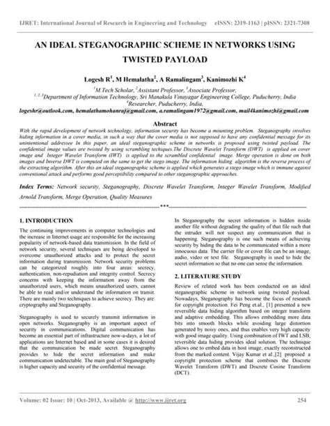 an ideal steganographic scheme in networks using twisted payload pdf