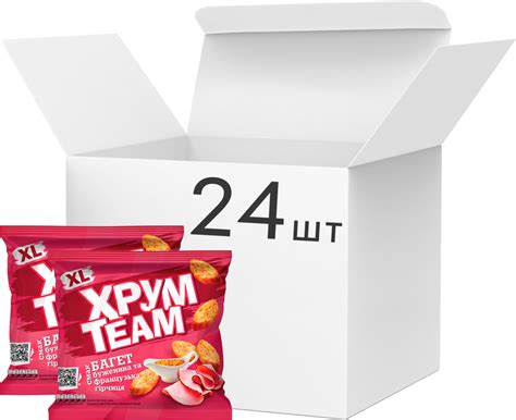 Упаковка багета Хрумteam Буженина та французька гірчиця 100 г х 24 шт 2 4 кг 4823063126977