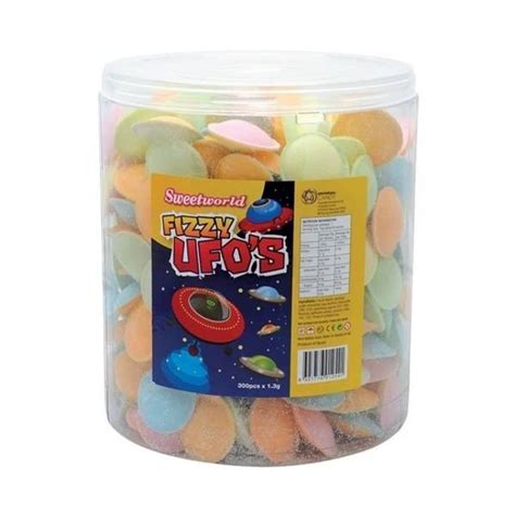Sweet World Fizzy Ufos Flying Saucers Sherbet Discs 15 Pieces Gluten