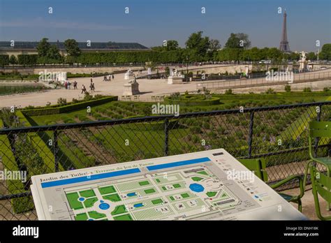 Orientation Map Tuileries Garden 1st Arrondissement Paris France