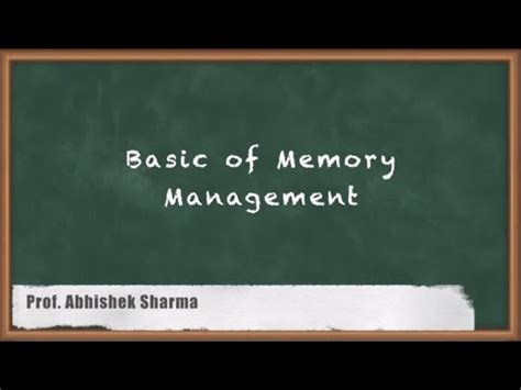 Memory Management GATE Operating System Basics Explained Video Lecture Operating System
